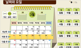 ‘Dates and Days of week’ poster (Korean language teaching/learning ...